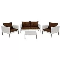 Lounge Set Oregano Vanila White - 2 Fotelje + Dvosed + Sto + Jastuci