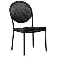 Stolica od Wicker Ratana Ginger Sidechair Charcoal Black