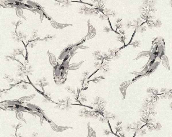 A.S. Création Wallpaper «Floral, Beige, Black, Cream, Grey» 374622