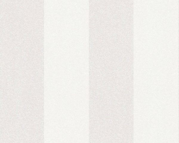 A.S. Création Wallpaper «Stripes, Floral, Beige, Cream, White» 375541