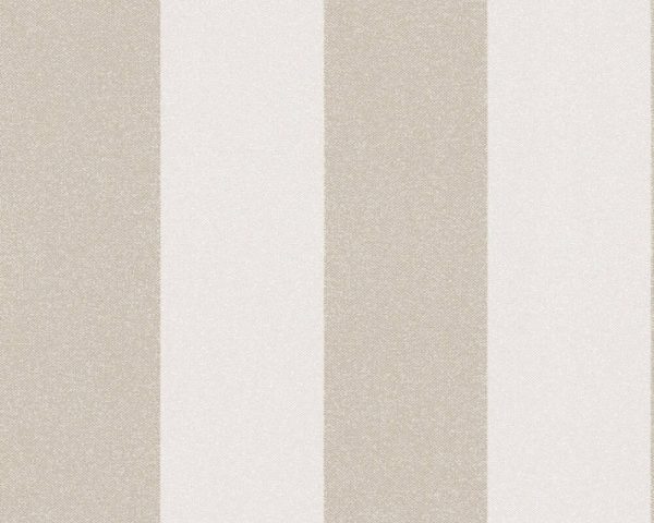 A.S. Création Wallpaper «Stripes, Floral, Beige, Cream» 375543