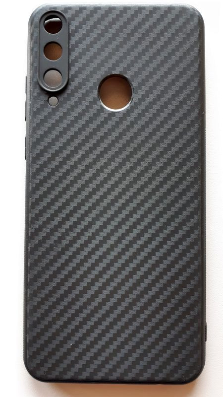 TPU maska CARBON tanka 0.3mm za Huawei Y6p 2020 (6.3") crna