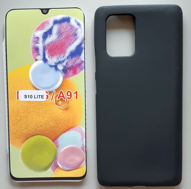 TPU MASKA PUDDING ZA SAMSUNG SM-G770F, GALAXY S10 LITE 2020, A91 2020 (6.7") CRNA