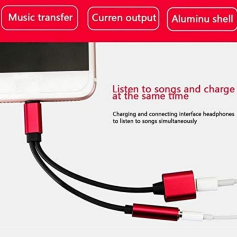 Adapter iPhone LIGHTNING na audio 3,5mm plus ženski iPhone Lightning konektor za punjenje, GL026