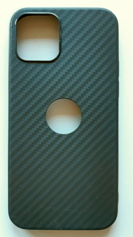 TPU maska CARBON 0.3 mm iPhone 12 2020, iPhone 12 Pro 2020 (6.1") crna