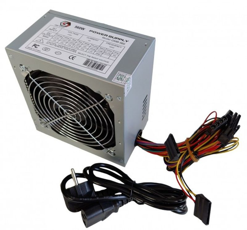 NAPAJANJE ATX GEMBIRD GMB-560-12 NO BOX ** NAPAJANJE 560W 12CM FAN, 20+4PIN, 4PIN 12V,2XSATA 2XIDE BEZ KUTIJE(876)