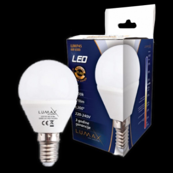 LED SIJALICA E14 LUMAX LUMP45-6W 470 LM 220VAC