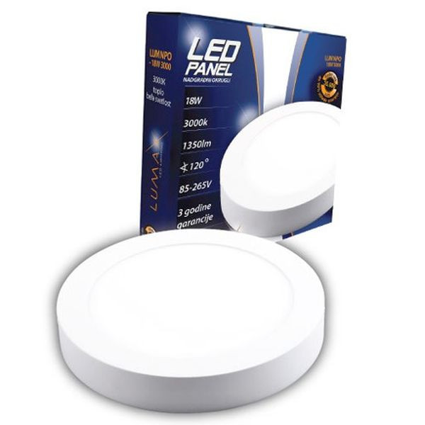 LED PANEL NADGRADNI OKRUGLI 18W LUMNPO-18W, 3000K ILI 6500K