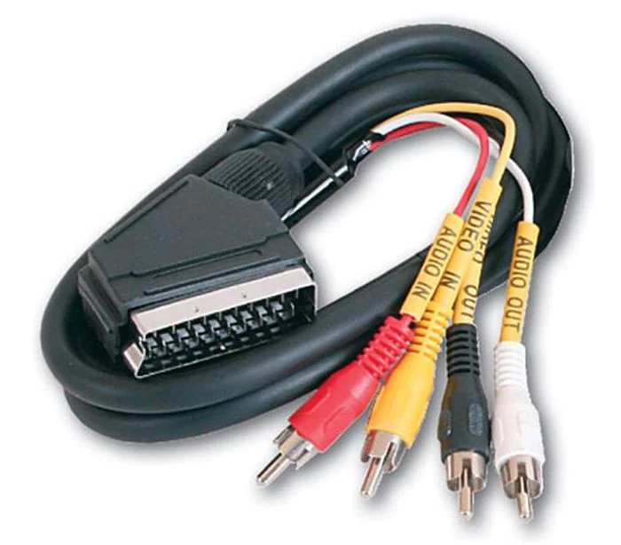 Kabl SCART na 4 x RCA , SCART na 4 x činč, 1,5m