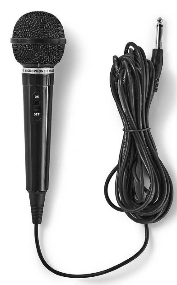 MPWD01BK Karaoke mikrofon, 6.35mm -75dB+/-3dB, Sensitivity, 80Hz-12kHz, 5.0m