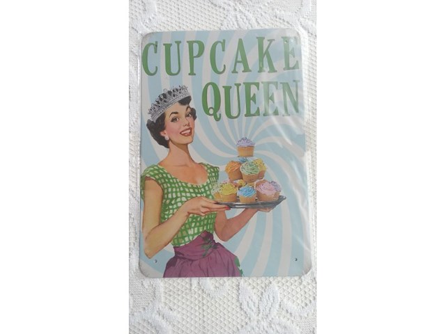 Retro dekorativna tabla-Cupcake queen
