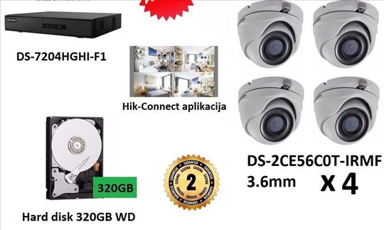 Video nadzor Hikvision set 1 megapiksel 4 kamere