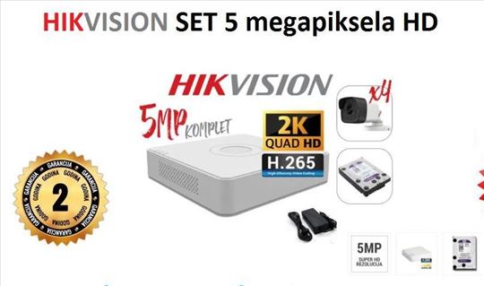 Video nadzor Hikvision SET 5 megapiksela 4 kamere