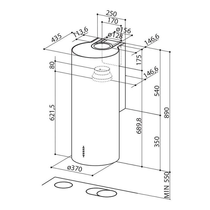 Faber aspirator CYLINDRA GLOSS PLUS EV8+ WH A37