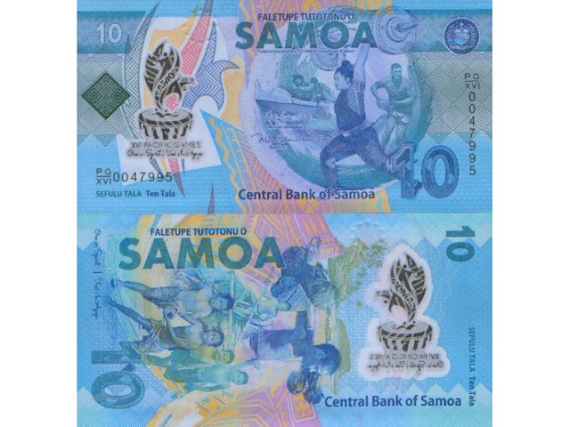 SAMOA 10 Tala 2019 UNC, P-New Polymer