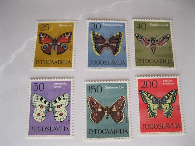 Serija SRFJ 1964, Leptiri, Š-1448-1453, MNH