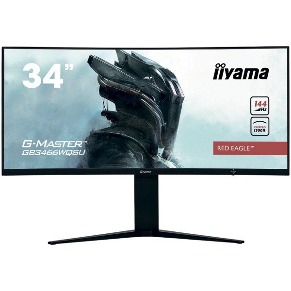 IIYAMA Monitor 34'' UW Pro-Gaming, G-Master Red Eagle, 1500R Curved, 144Hz, VA panel, 3440x1440 (21:9), Height Adjust. (11cm), 1ms (MPRT), 4