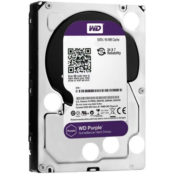HDD AV WD Purple (3.5, 2TB, 64MB, 5400 RPM, SATA 6 Gbs) ( WD20PURZ )