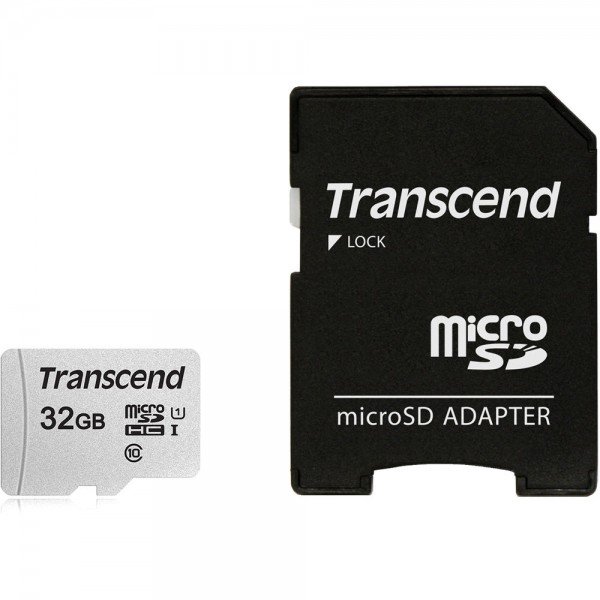 MICRO SD 32GB TRANSCEND + SD adapter TS32GUSD300S-A