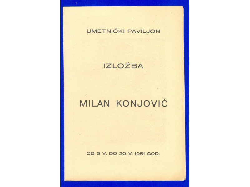 Umetnička Brošura-Milan Konjović-Umetnički Paviljon