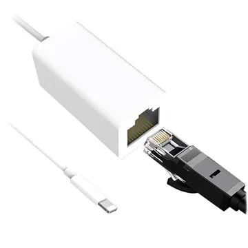 LIGHTNING TO RJ45 ETHERNET LAN WIRED NETWORK ADAPTER - WHITE