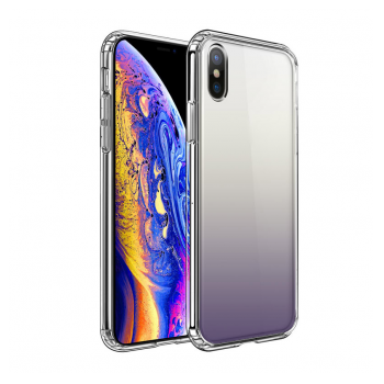 Maska Platina Rainbow in Sky za iPhone XS Max transparent crna