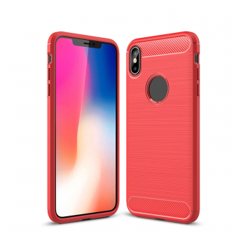 Maska Silicone Defender za iPhone XS Max crvena.