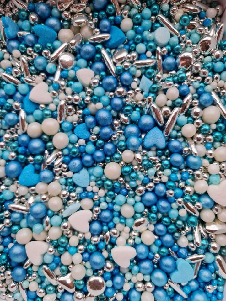 Ukrasne jestive perle PLAVO-BELI MIX 50g