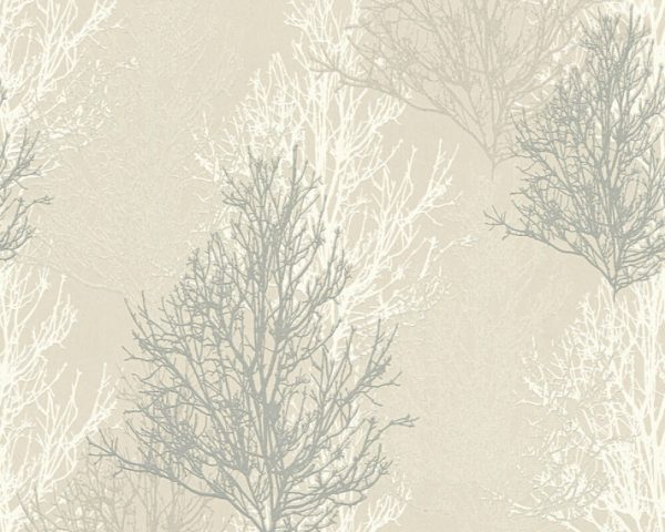 A.S. Création Wallpaper «Floral, Cream, Grey, Metallic» 348192