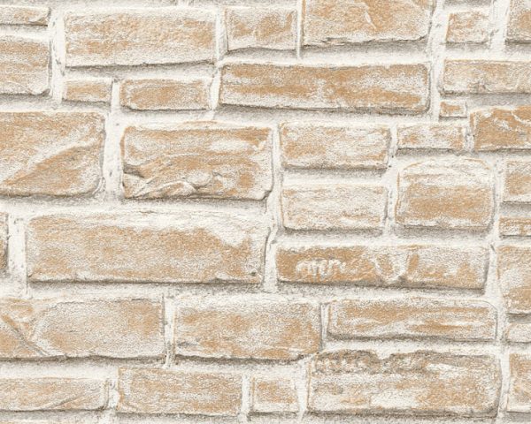 A.S. Création Wallpaper «Stone, Cottage, Beige, Cream, White» 662125