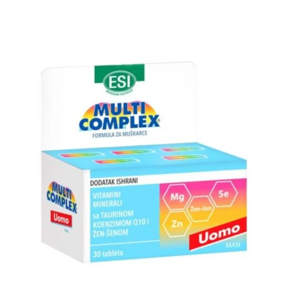 Multicomplex Uomo vitamini + minerali + taurin + žen šen + koenzim Q10 30 tableta