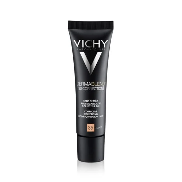 Vichy dermablend 3d korektivni puder za masnu kožu s visokim stepenom prekrivanja, 35 Sand