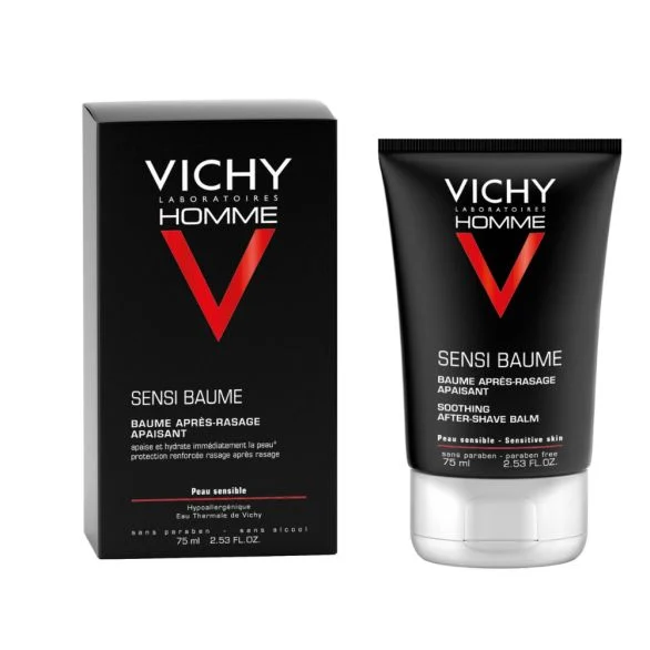 Vichy Homme Senti Baume Nežni balzam posle prijanja protiv iritacija, za osetljivu kožu, 75 ml