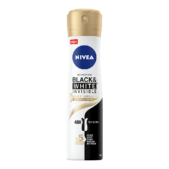 NIVEA Black & White Invisible Silky Smooth sprej 150ml