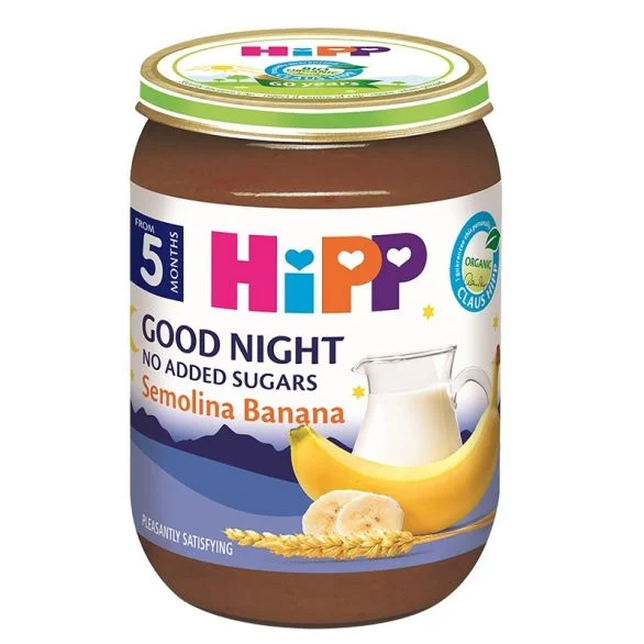 Hipp BIO Mlečna kašica za laku noć Griz i banana 190g