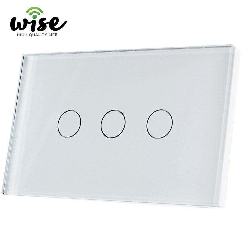 Wise pametni prekidač – široki panel beli – 3 tastera