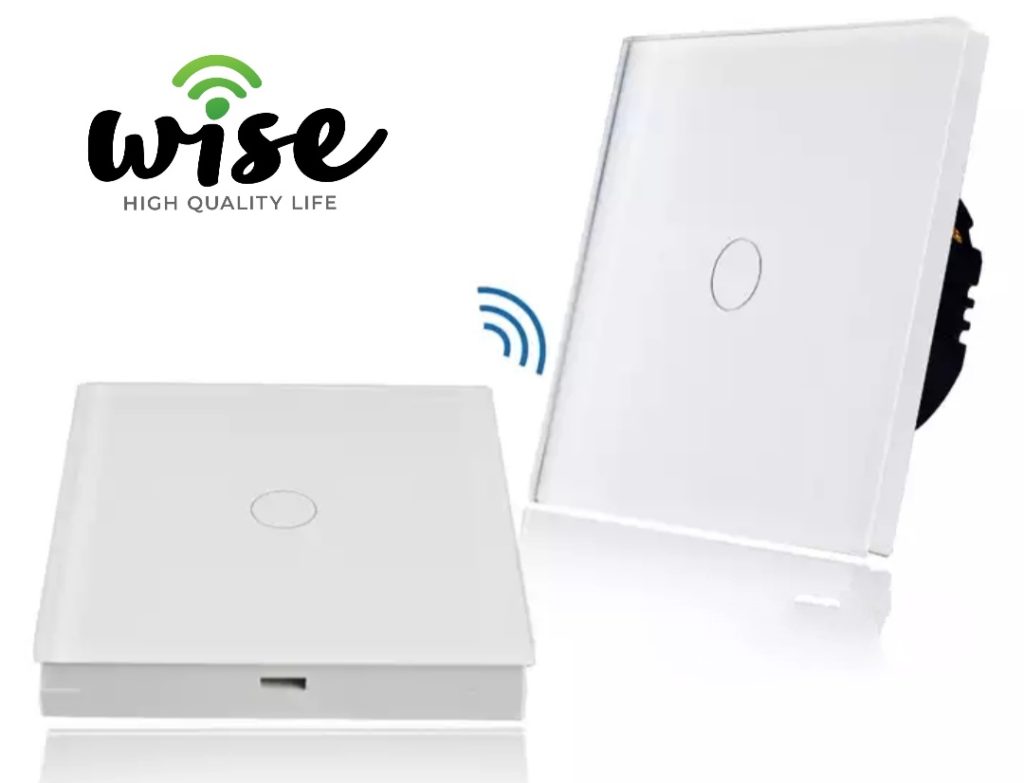 Wifi pametni prekidač, stakleni panel, 1 taster beli