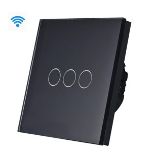 Wifi prekidač stakleni panel – 3 tastera bela, krem i crna boja
