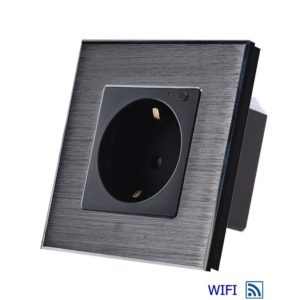 Wifi utičnica ugradna, aluminijumski panel crna 16A