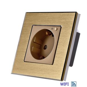 Wifi pametna utičnica, ugradna, aluminijumski panel krem, 16A