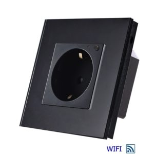 Wifi utičnica ugradna, stakleni panel crna 16A