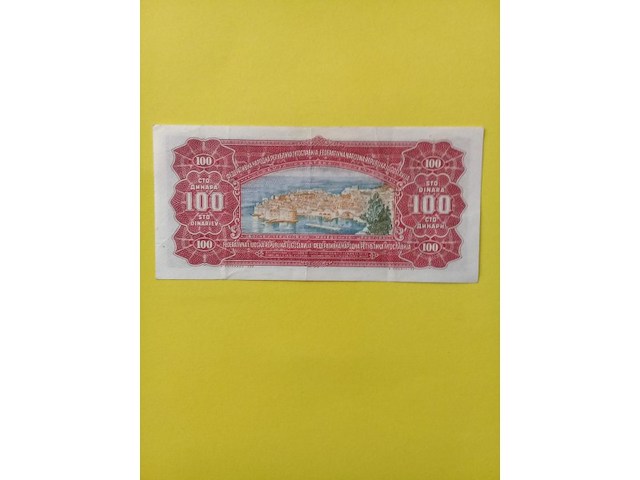 100 Dinara 1955 ` Dubrovnik`