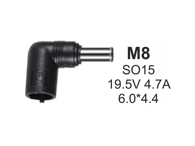 NPC-SO15 (M8) Gembird konektor za punjac 90W-19.5V-4.7A, 6.0x4.4mm PIN