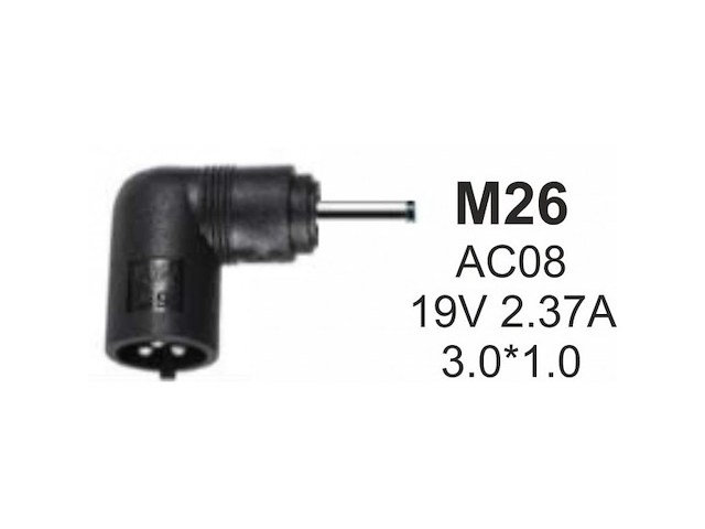 NPC-SA03 (M26) Gembird konektor za punjac 65W-19V-2.37A, 3.0x1.1mm (AC08)