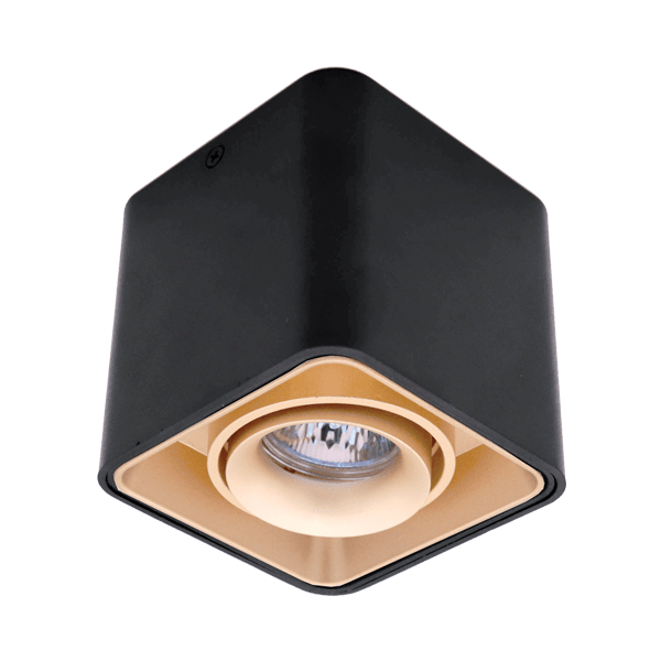 DL-044 KVADRATNI JEDNOSTRUKI DOWNLIGHT NADGRADBENI ZLATNI/CRNI