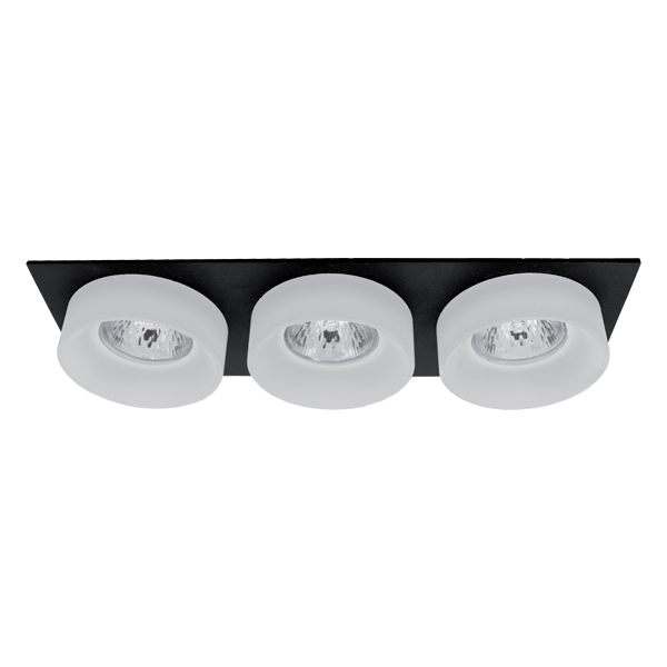 SA-045/3 TROSTRUKI DOWNLIGHT KVADRATNI CRNI/BIJELI