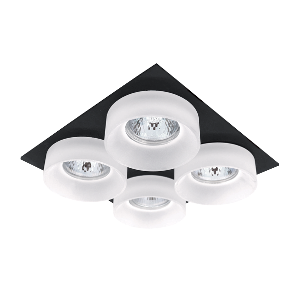 SA-045/4 PETOSTRUKI DOWNLIGHT KVADRATNI CRNI/BIJELI