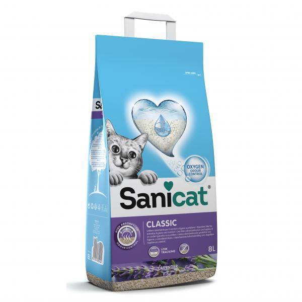 Sanicat Classic Lavender, negrudvajući posip za mačke sa nežnim mirisom lavande - 8l