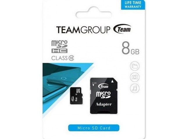 TeamGroup MICRO SDHC 8GB CLASS 10+SD Adapter TUSDH8GCL1003