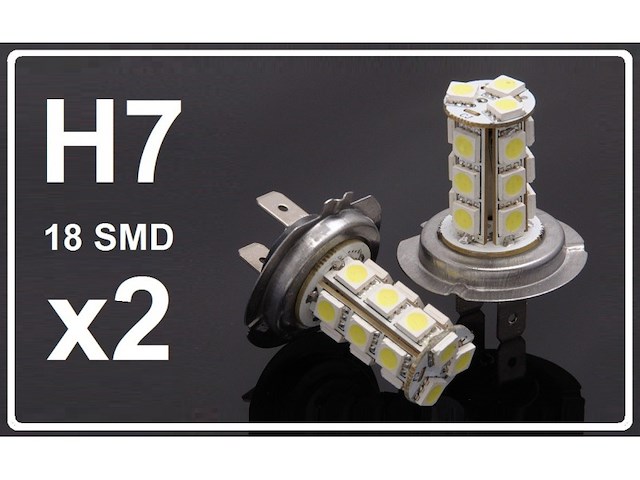 H7 LED Sijalica - 18 SMD dioda - 2 komada
